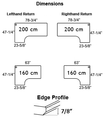 L Shaped Corner 31.5-Inch Tabletops with Return by ConSet : ErgoCanada ...