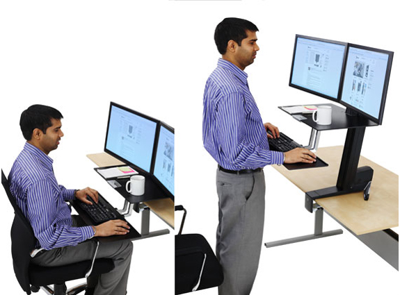 WorkFit-S Dual Sit-Stand Workstation with Worksurface by Ergotron ...