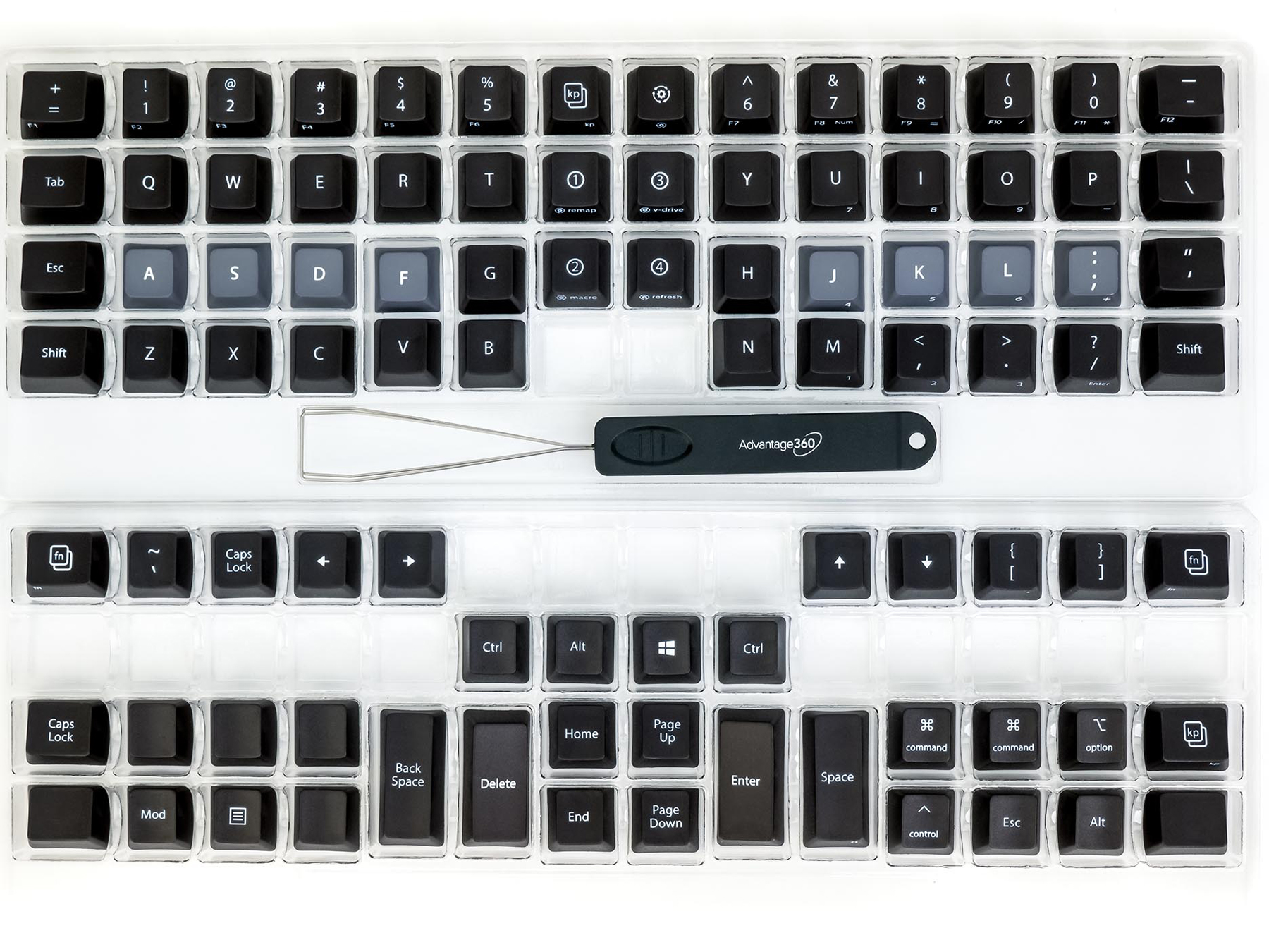 Advantage360 PRO Linear Quiet Contoured Keyboard by Kinesis Corporation ...