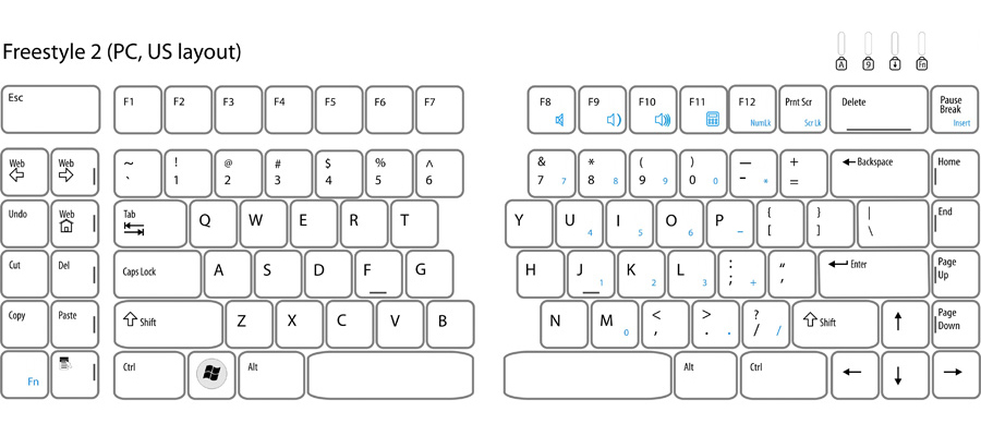 Freestyle2 Keyboard for PC by Kinesis Corporation : ErgoCanada ...