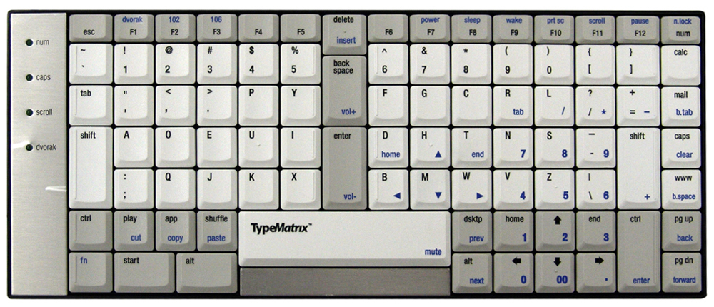 TypeMatrix USB EZ Reach Keyboard by TypeMatrix : ErgoCanada - Detailed ...